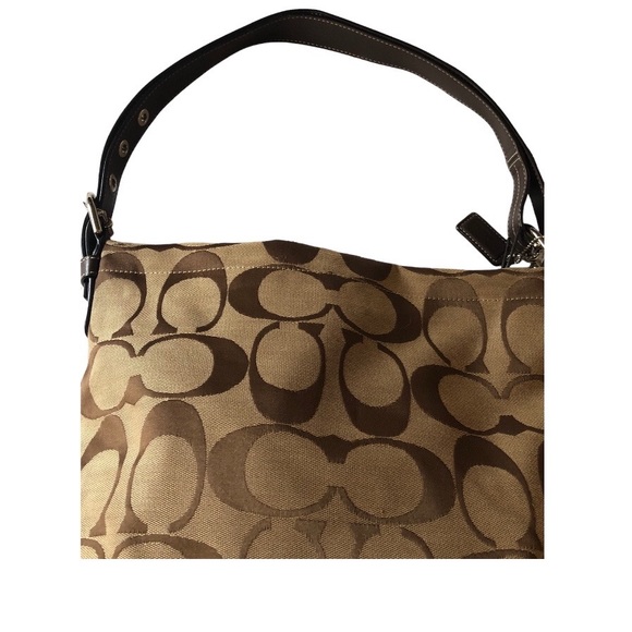 Coach | Bags | Coach F567 Signature Convertible Strap Brown With Silver ...